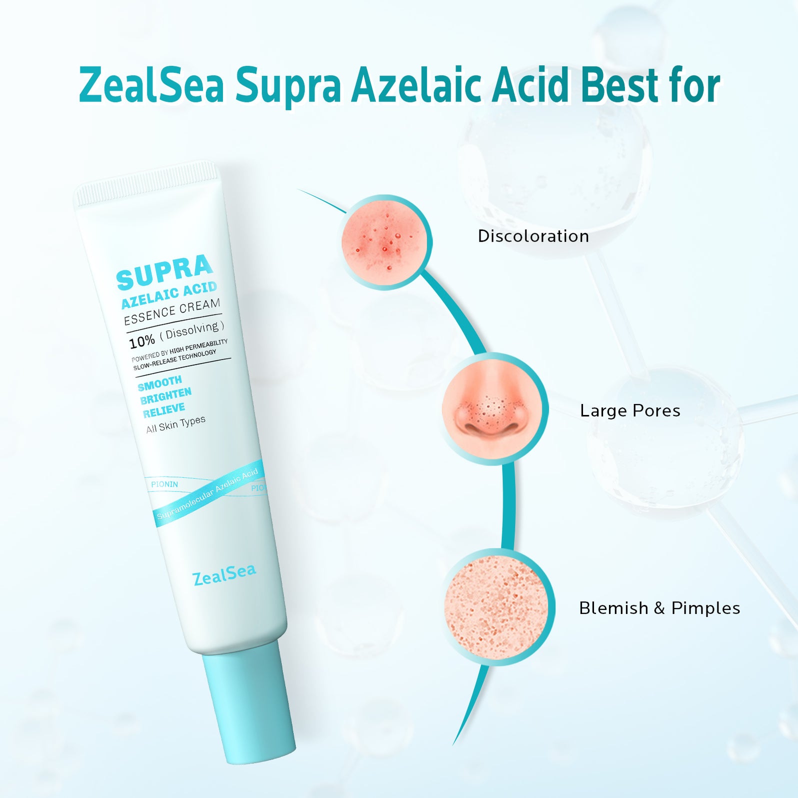 ZealSea Azelaic Acid 10% Facial Cream 1 Oz